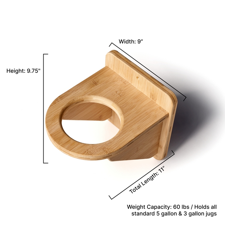 Vagabond Racks Bamboo Water Jug Wall Mount - 3 & 5 Gallon Hydration St